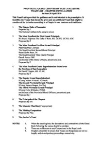 RA Toast List – Installation – East Lancashire Freemasons